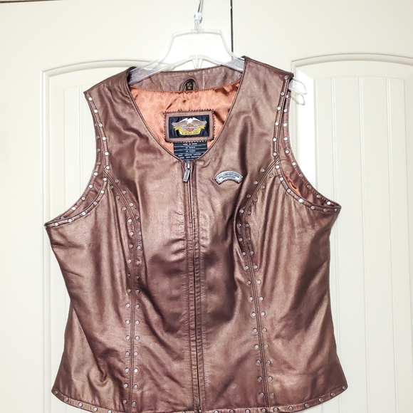 Harley-Davidson | Jackets & Coats | Unique Bronze Color Womens ...